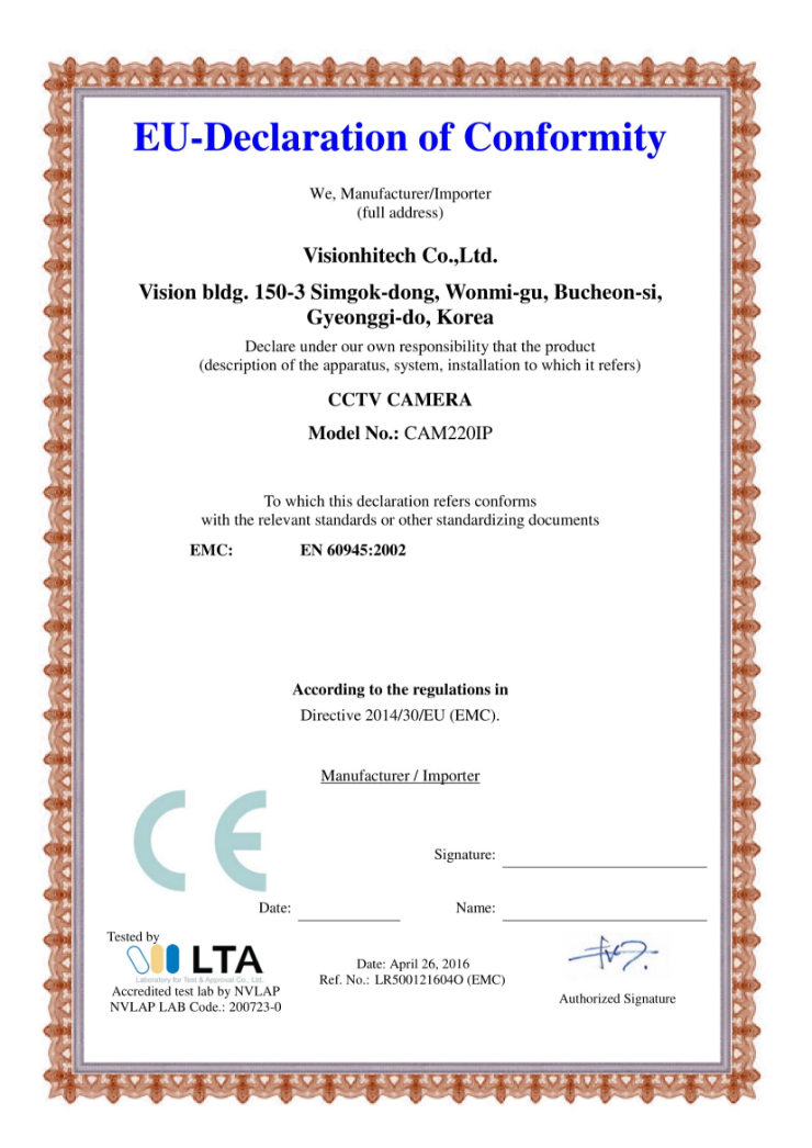 Certification - VISION MARINE